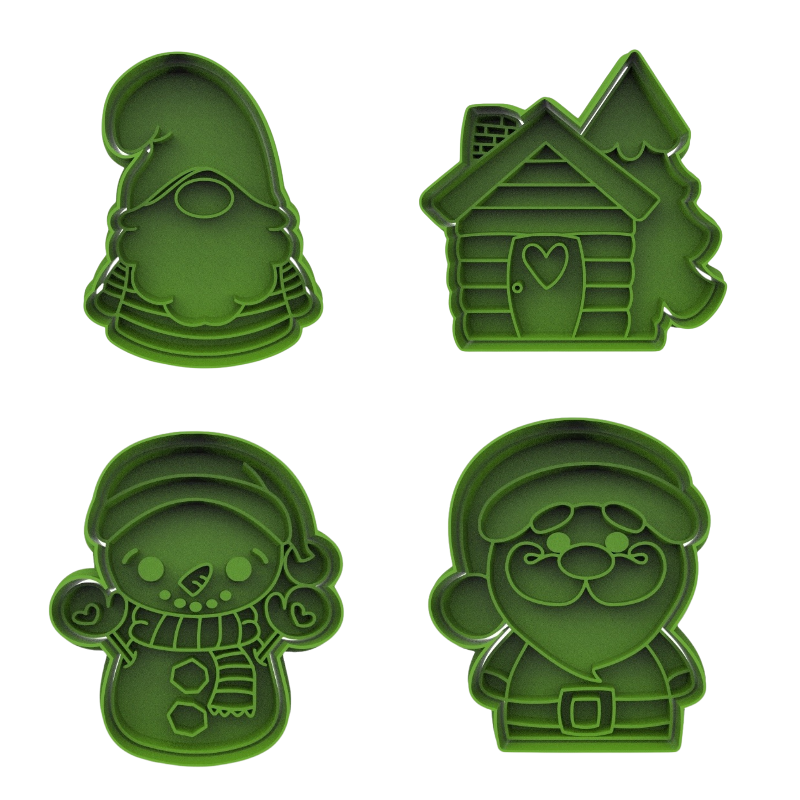 PYO Christmas Cookie Cutter Santa Snowman gingerbread house gnome ...